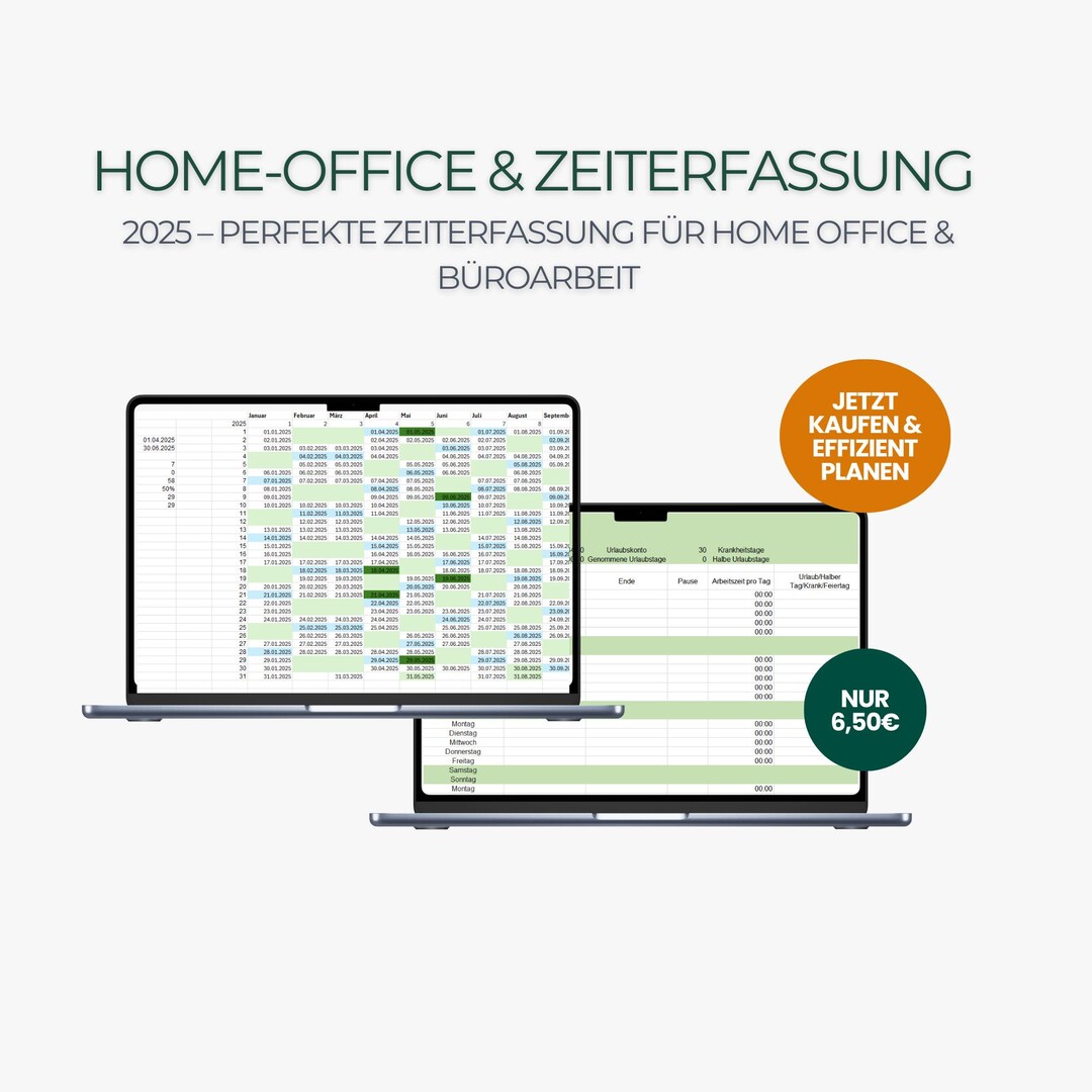 Time Tracking & Home Office Tracker 2025 | Excel Template | #timesheet ...