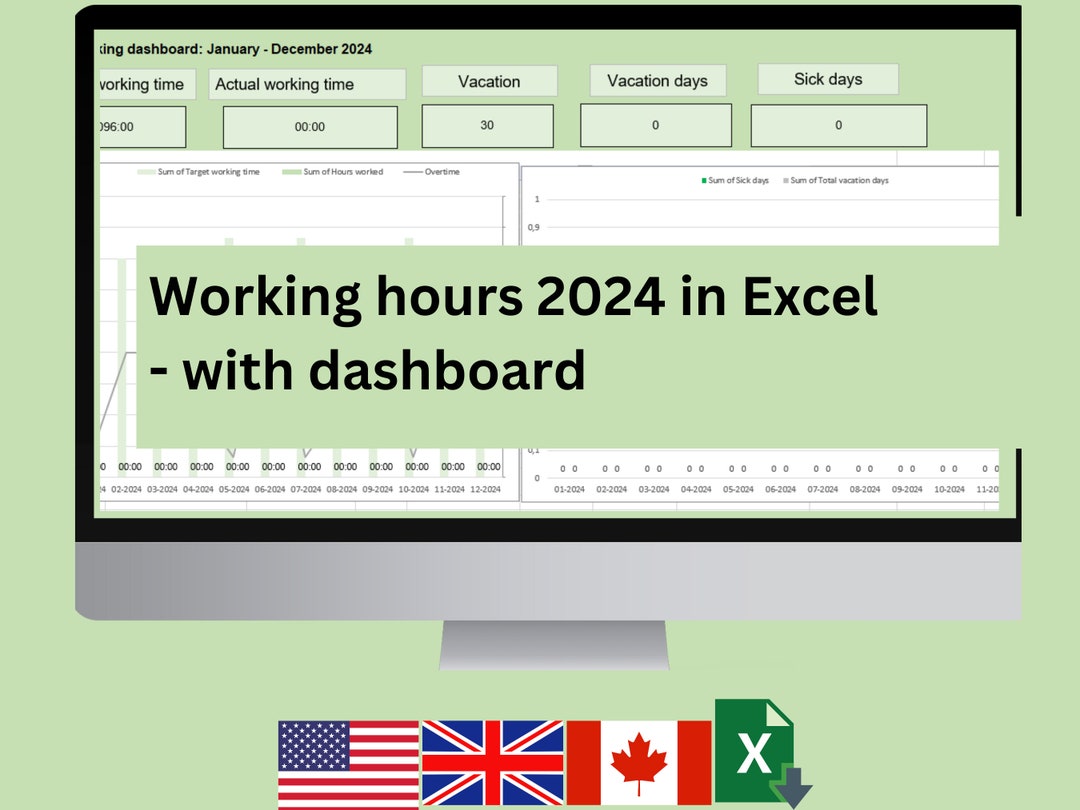 Time Tracking 2024 Excel Template exceltemplate workinghours ...