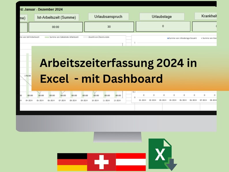 Working Time Recording 2024 Excel Template timesheet excel Template ...