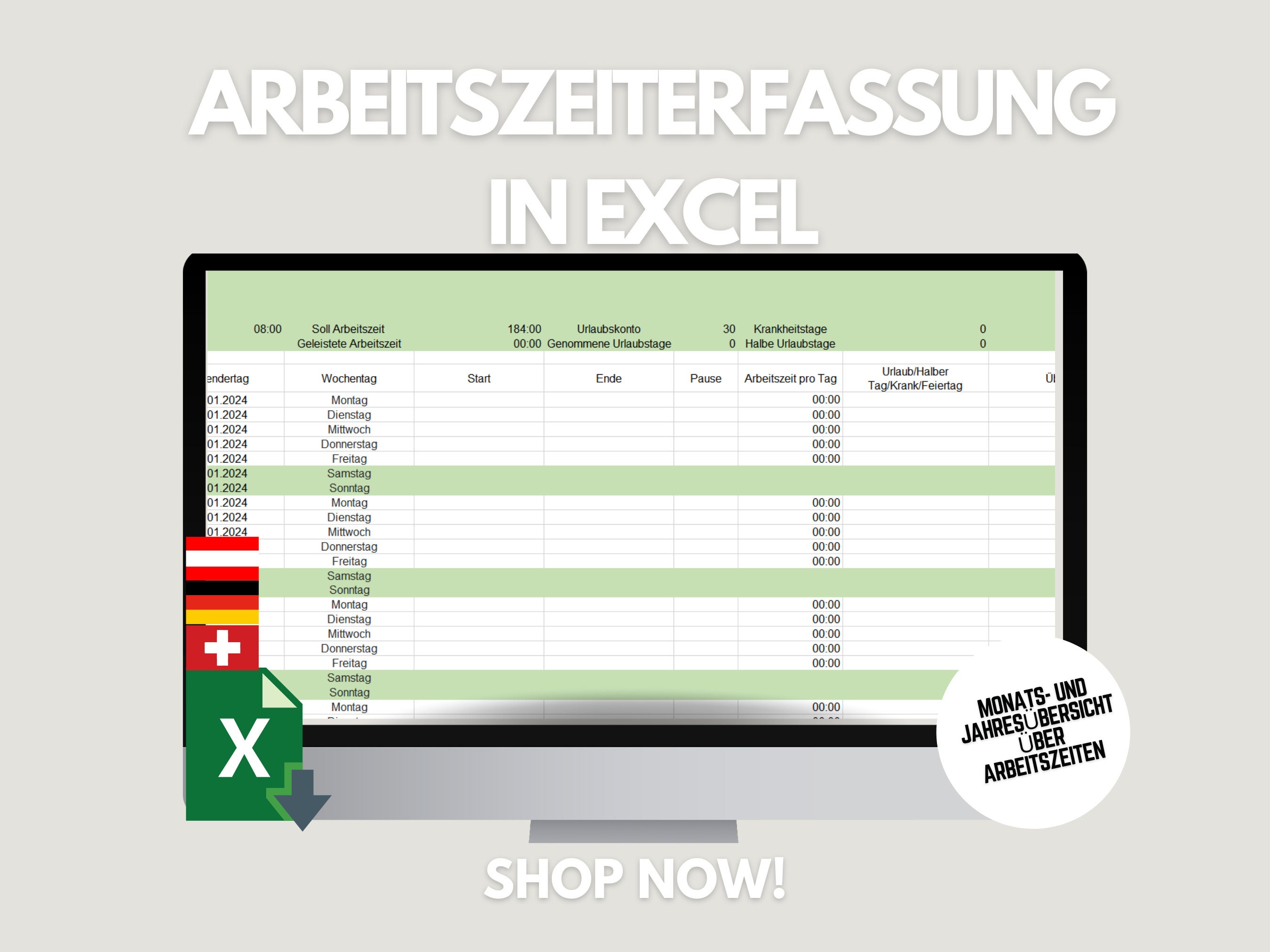 Time Tracking 2024 Excel Template timesheet exceltemplate timetracking ...