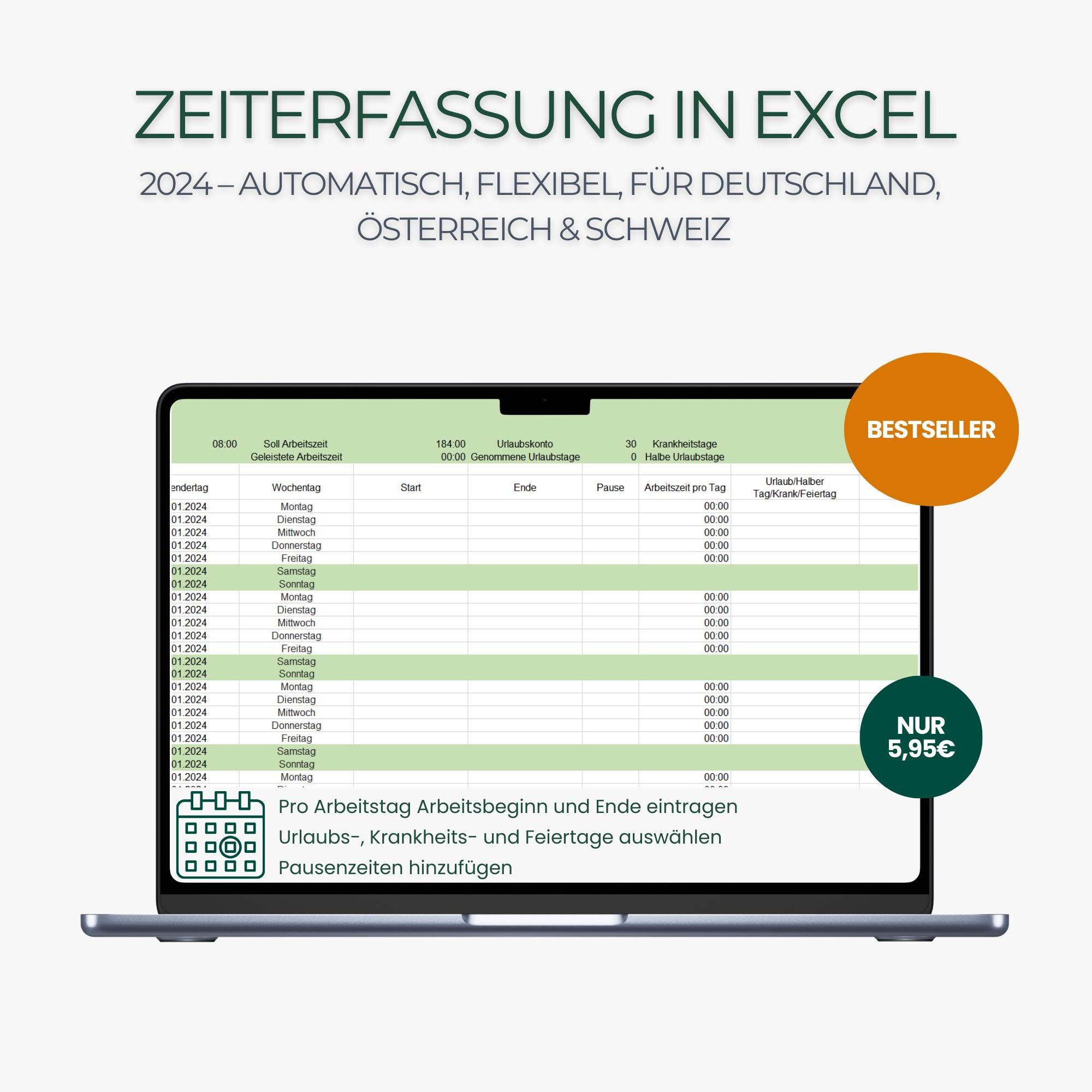 Timesheet 2024 | Excel Template | #timesheet #exceltemplate # ...