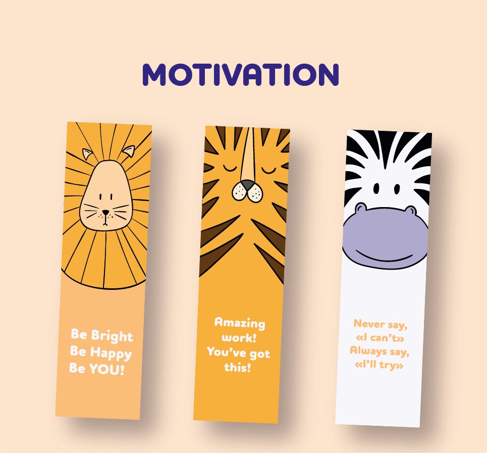 Printable Bookmarks Motivation Quotes for Kids - Etsy