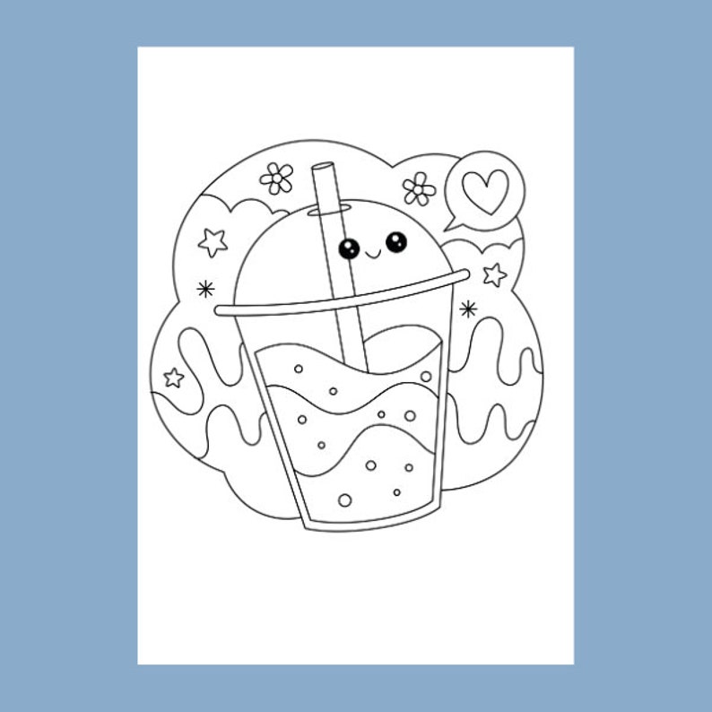 25 Cute Kawaii Coloring Pages for Kids Printable - Etsy