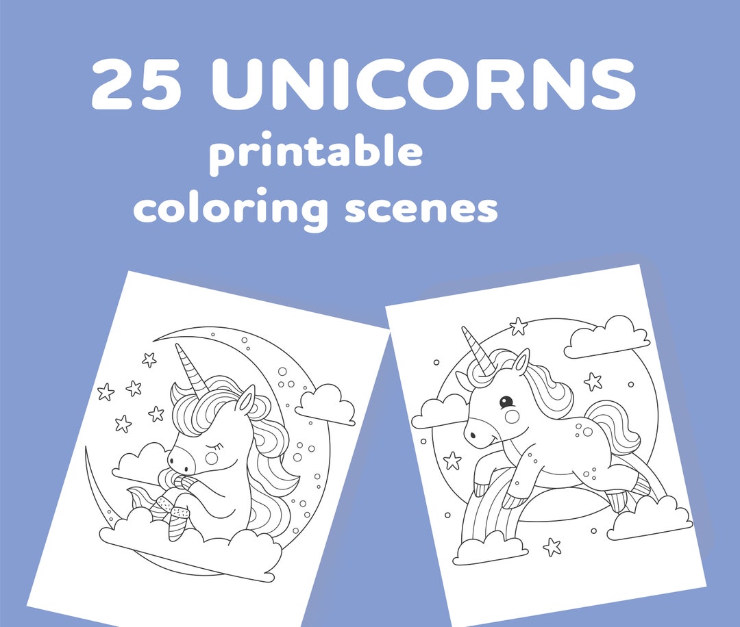 Unique 25 Unicorns Coloring Pages for Kids and Toddlers, Printable ...
