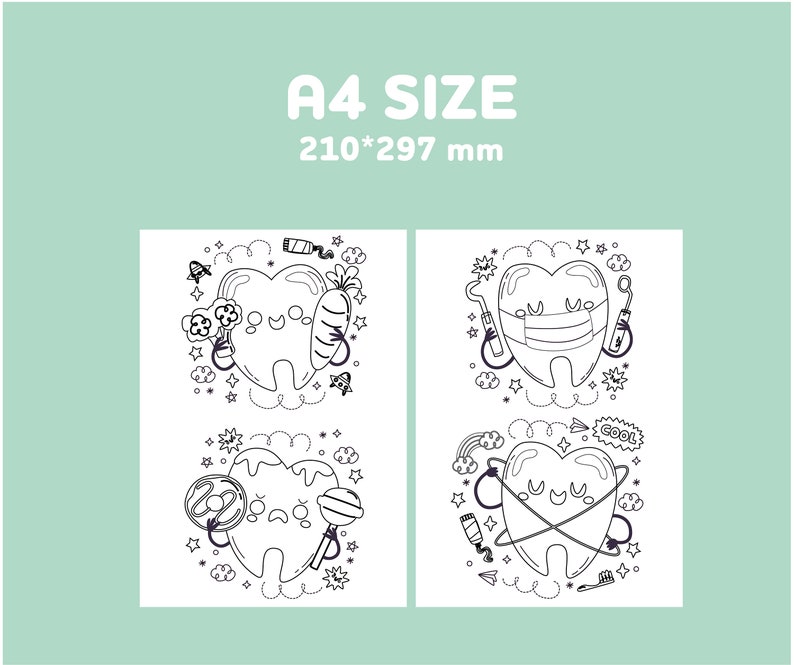 16 Dental Coloring Pages Tooth Fairy for Kids, Children's Self-care ...