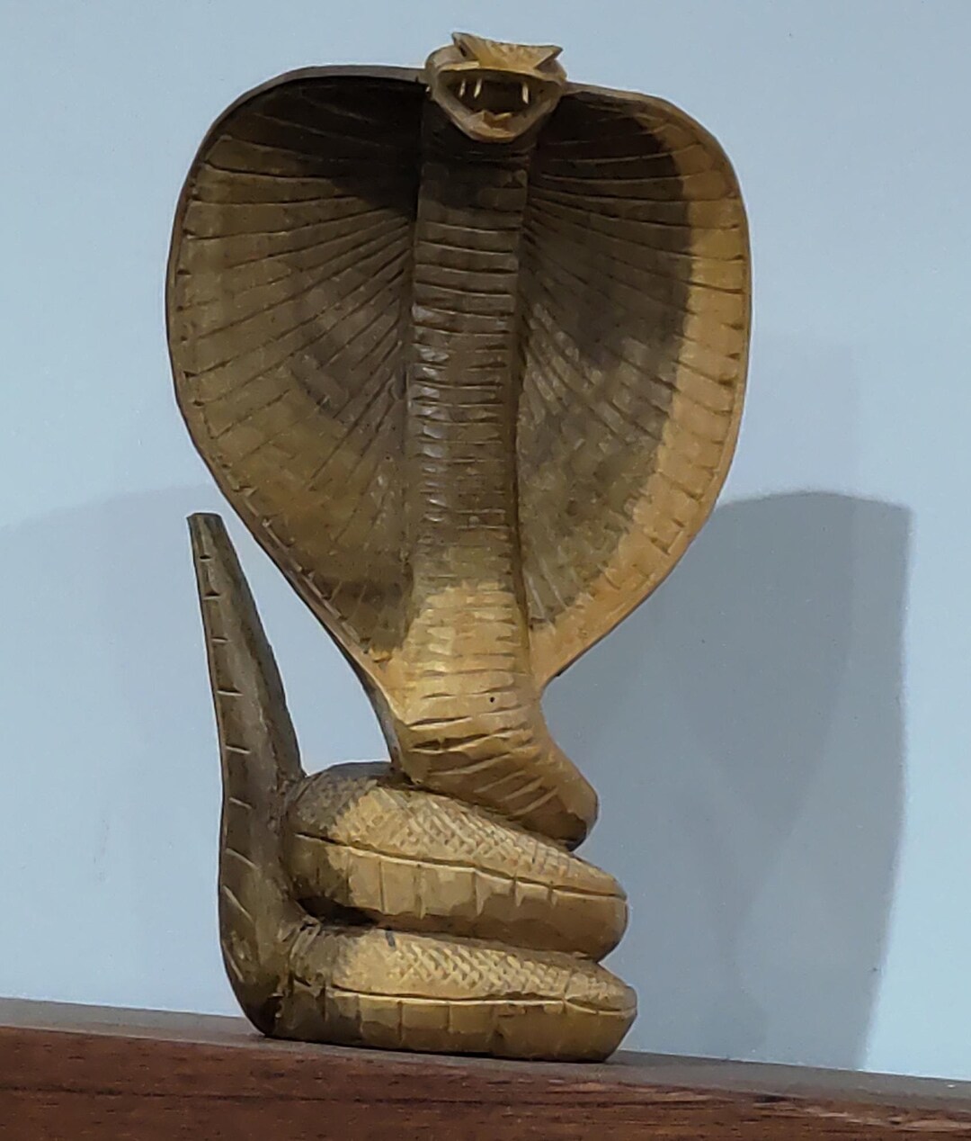 Beautifully Carved Wooden King Cobra Ornament. - Etsy