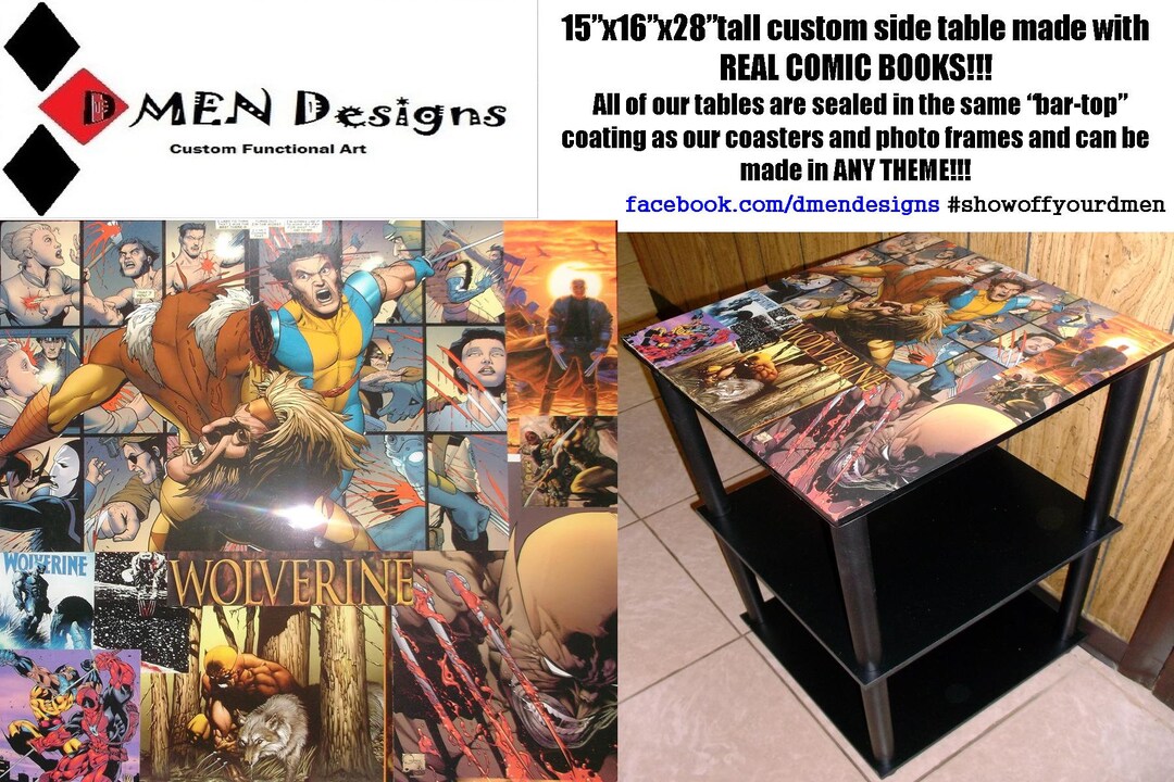Custom Comic Book Character 3-tier End Table 15x16x28 - Etsy