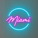 Miami Neon Sign, Bar Neon Sign, Retro Miami Neon Sign Decor, Miami City ...