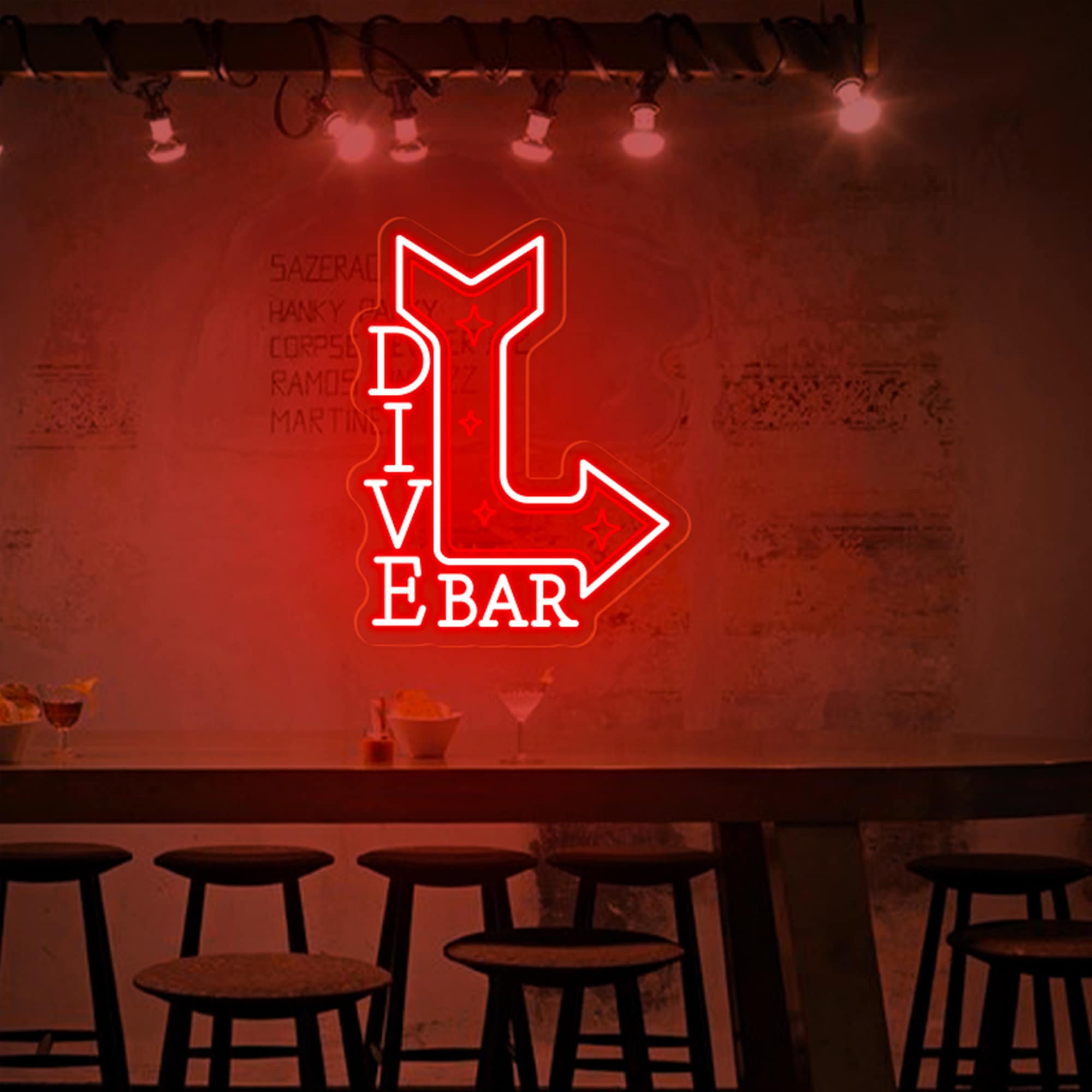 Retro Dive Bar Neon Sign,custom Dive Bar Wall Decor Light,bar Carter ...