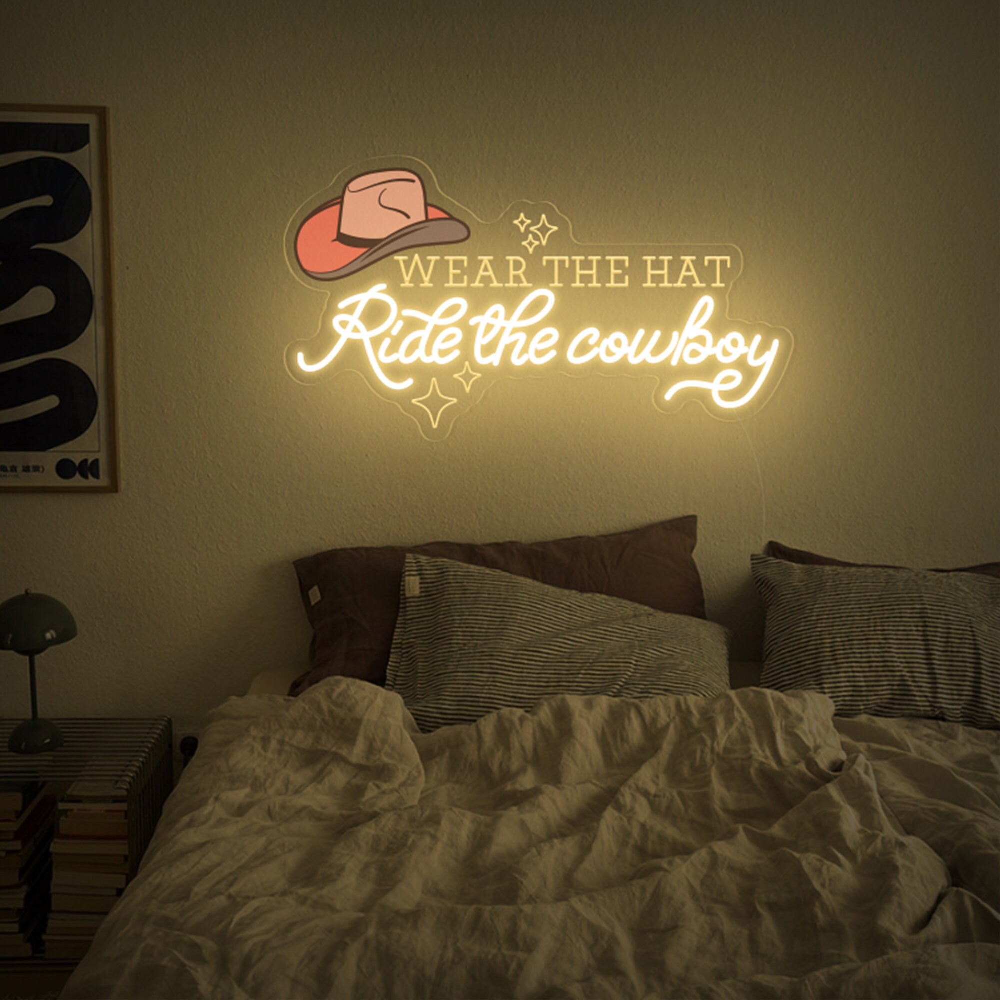 Ride the Cowboy Neon Sign, Western Rodeo Decor, Mancave Neon Sign ...