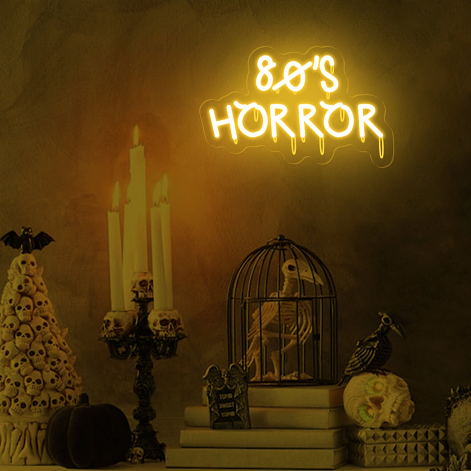 80's Horror Shelf Neon Sign,movie Display Sign for Horror Film ...