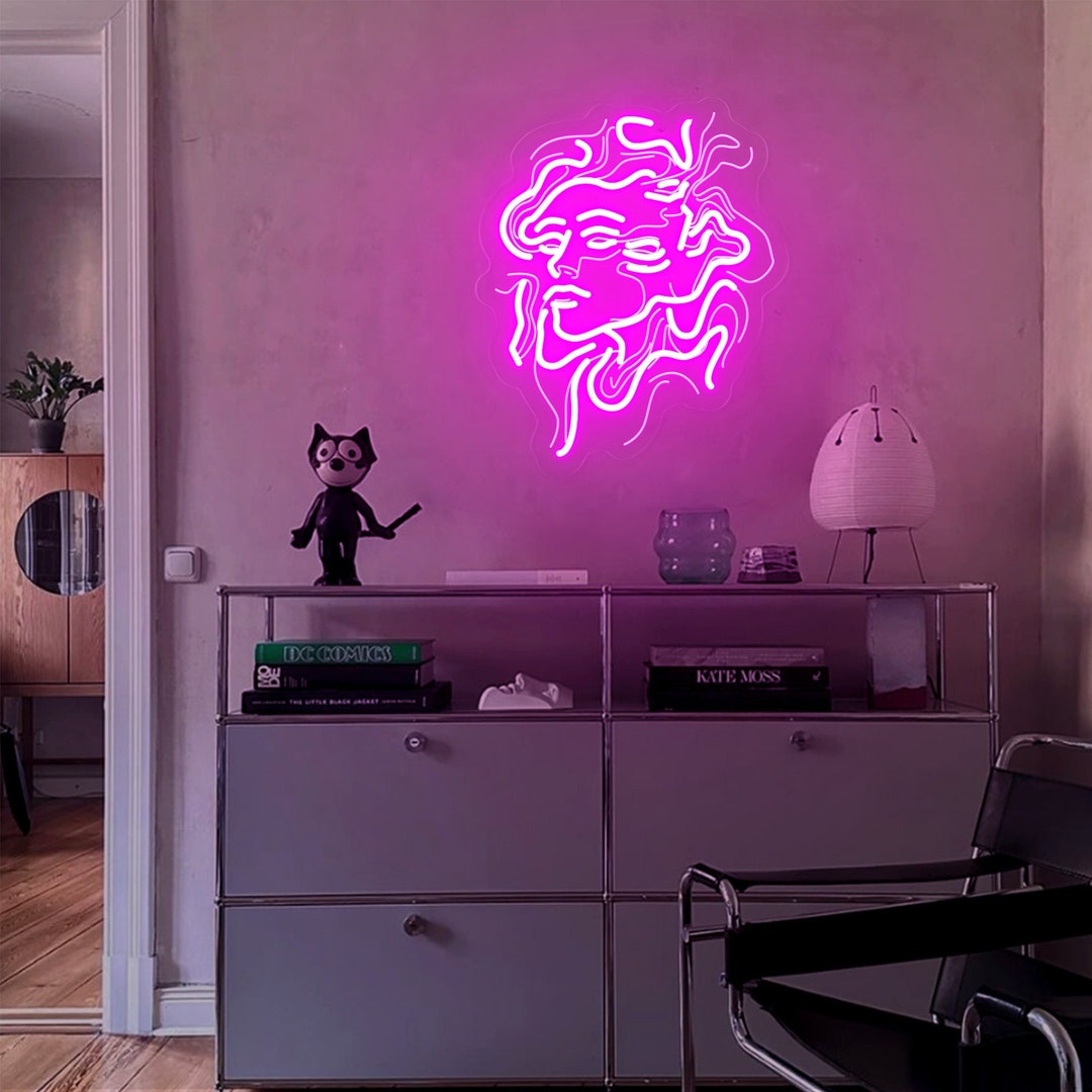 Fluid Chaotic Faces Neon Sign, Double Face Neon Sign, Unique Home Wall ...