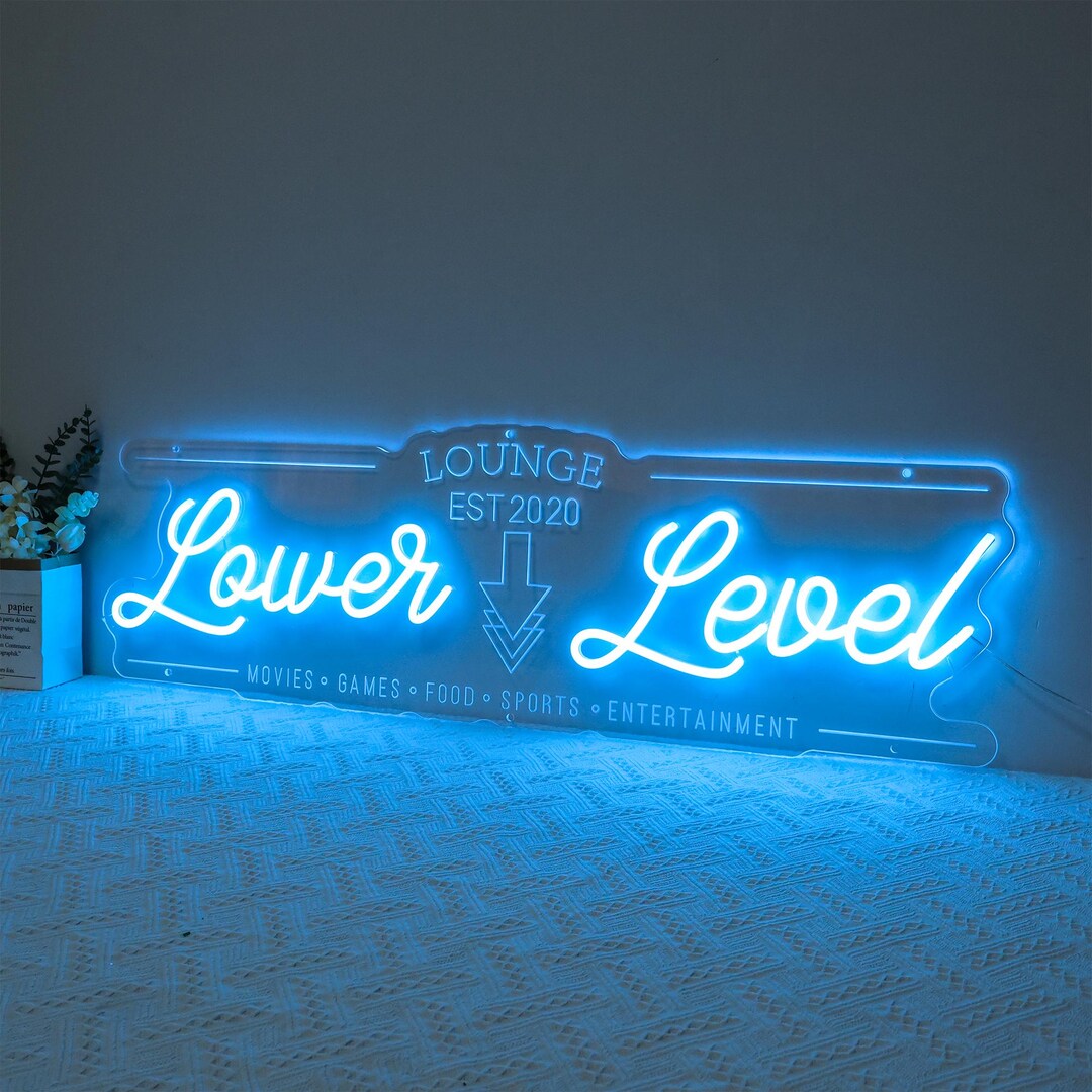Custom Lower Level Neon Sign, Personalized Lounge Bar Neon Sign, Lounge ...