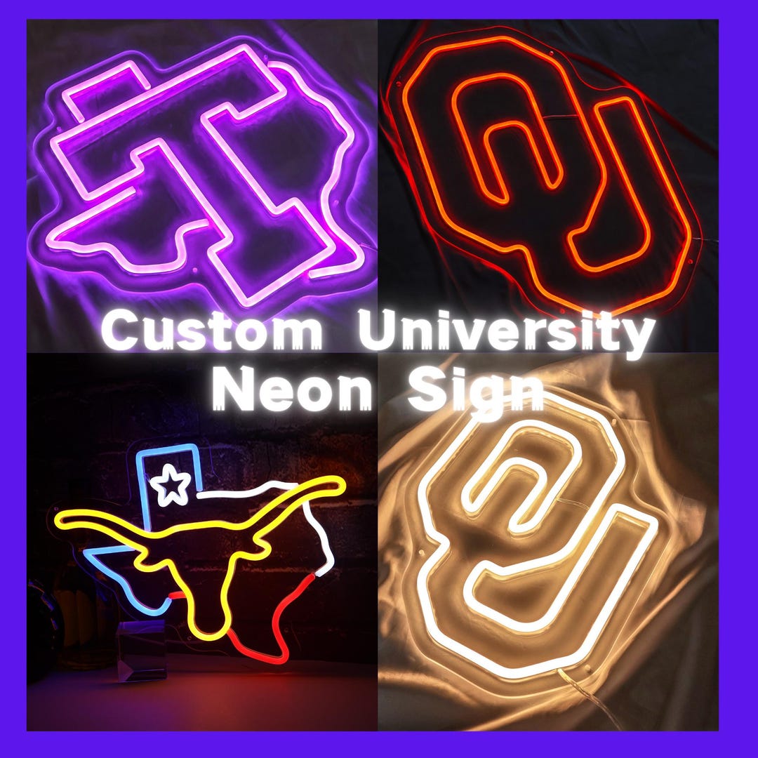 Custom University of Name Logo Neon Sign,custom College Sign,ou Boomer ...