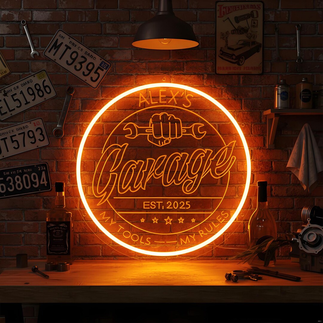 Custom Garage Neon Signs, Garage Sign,personalized Light up Garage ...