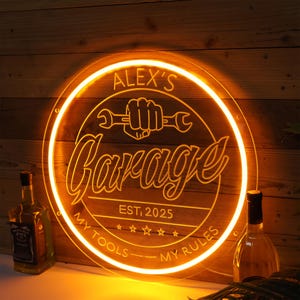 Custom Garage Neon Signs, Garage Sign,personalized Light up Garage ...