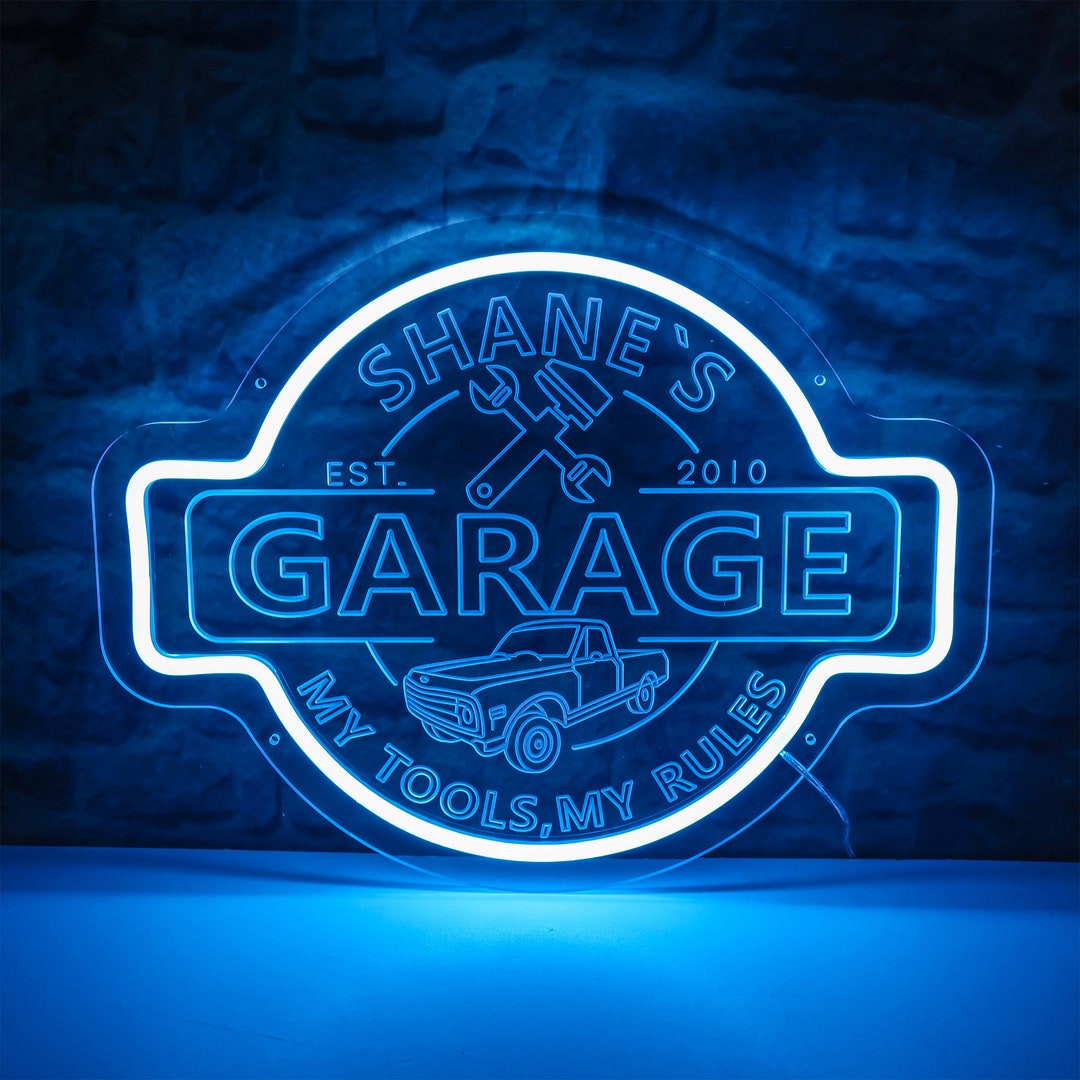 Custom Garage Neon Signs,garage Sign,personalized Light up Garage Signs ...