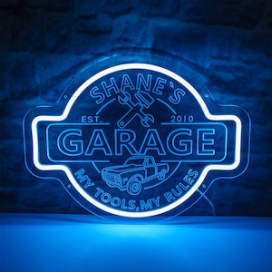 Custom Garage Neon Signs,garage Sign,personalized Light up Man Cave ...