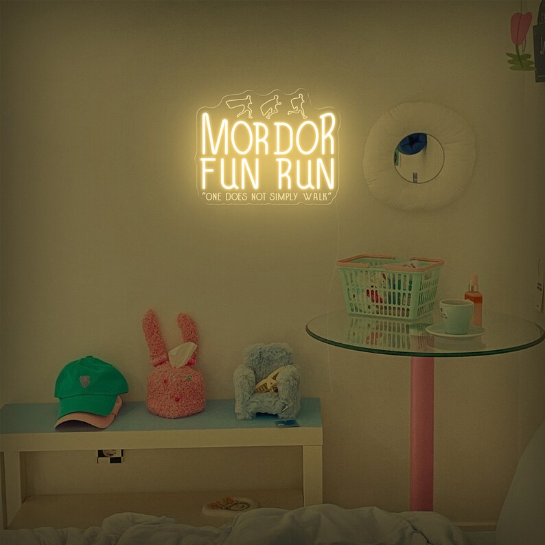 Mordor Fun Run Neon Sign, Book Lover Home Wall Art Decor, Gift for LOTR ...