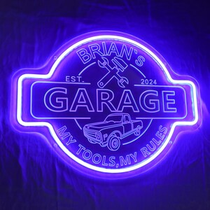 Custom Garage Neon Signs,garage Sign,personalized Light up Man Cave ...