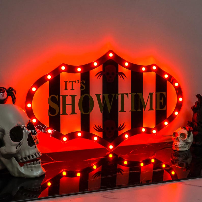 It's Showtime Marquee Sign,halloween Decor Sign,horror Movie Wall Decor ...