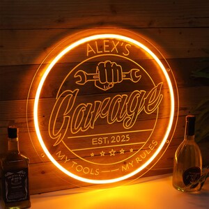 Custom Garage Neon Signs, Garage Sign,personalized Light up Garage ...