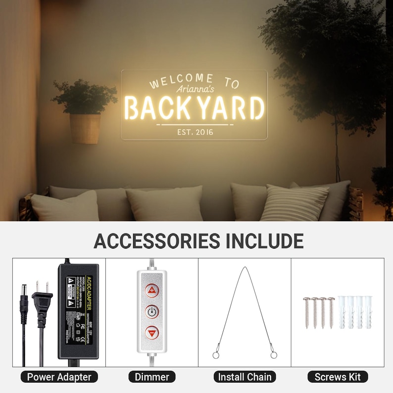 Personalized Backyard Neon Sign,outdoor Backyard Wall Decor Neon Light ...