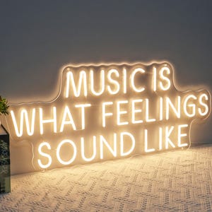 Music is What Feelings Sound Like Neon Sign,music Room Wall Decor,music ...
