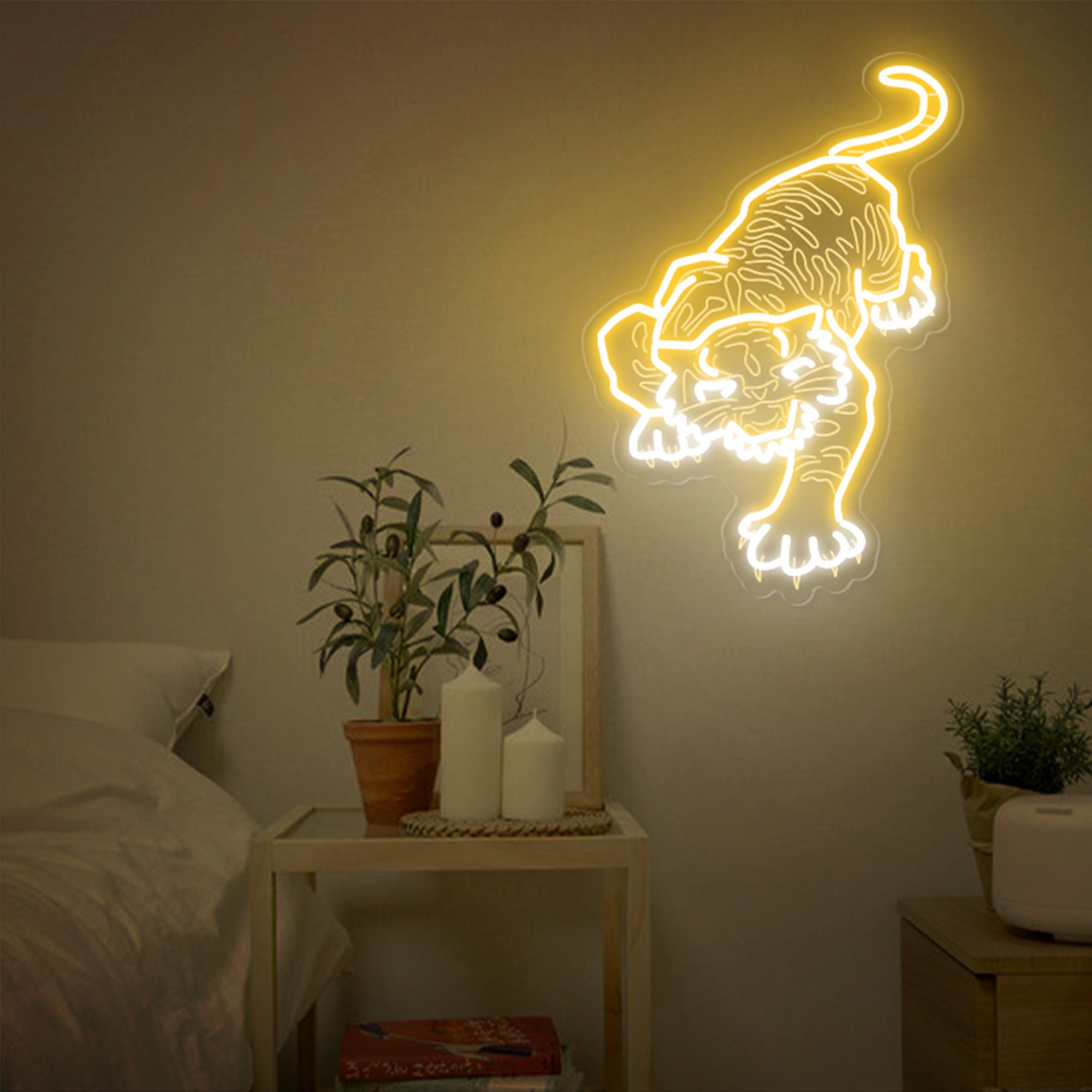 Tiger Neon Sign, Anime Tiger Neon Sign, Animals Sign, Man Cave Wall ...