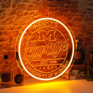 Custom Garage Neon Signs, Garage Sign,personalized Light up Garage ...