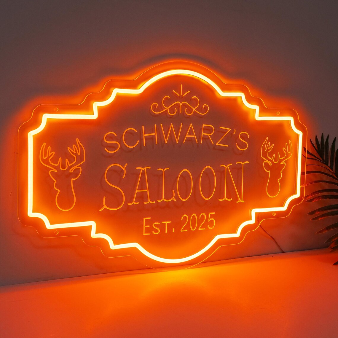 Saloon Neon Sign, Old West Saloon Decor Signs, Man Cave Decor Sign ...
