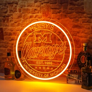 Custom Garage Neon Signs, Garage Sign,personalized Light up Garage ...