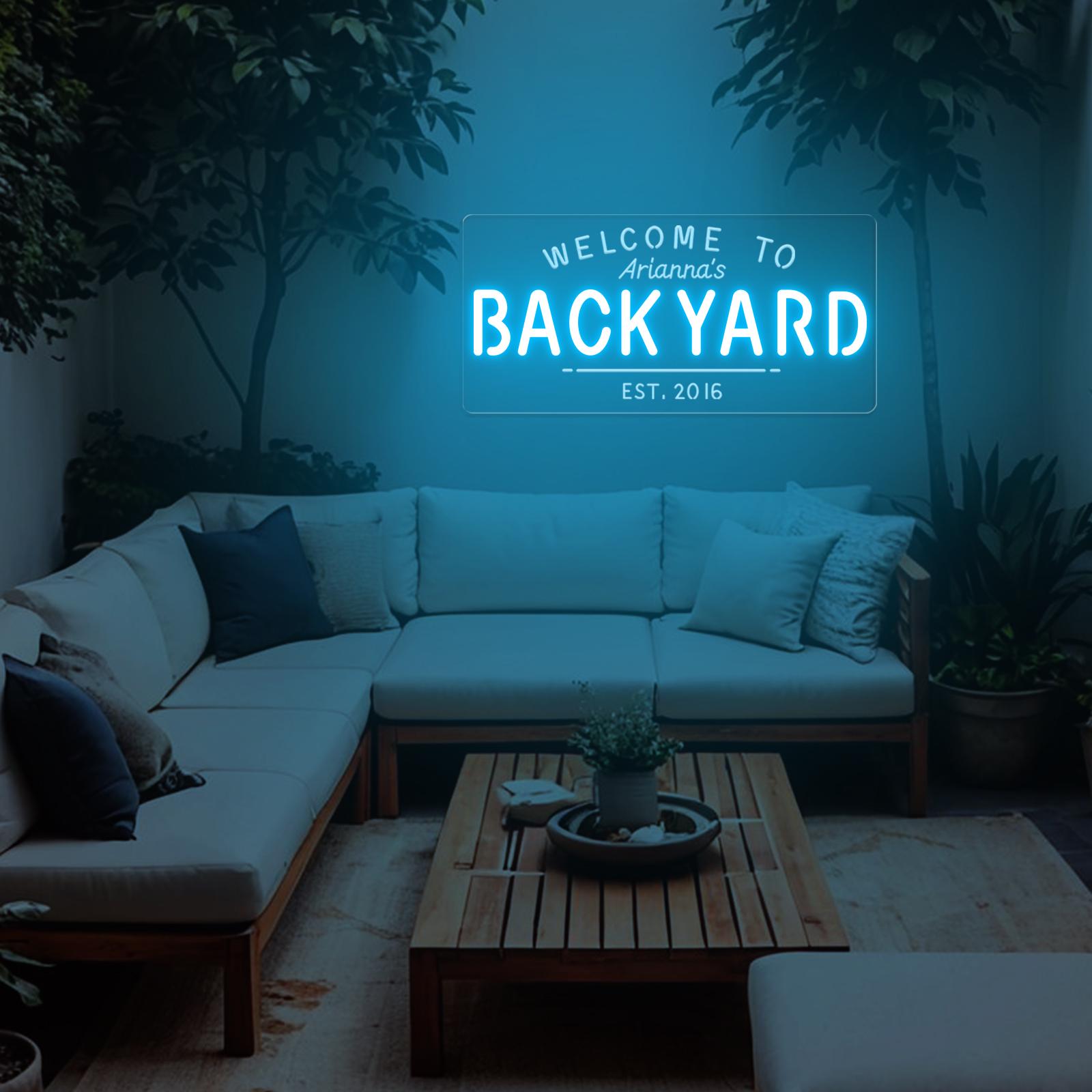 Personalized Backyard Neon Sign,outdoor Backyard Wall Decor Neon Light ...