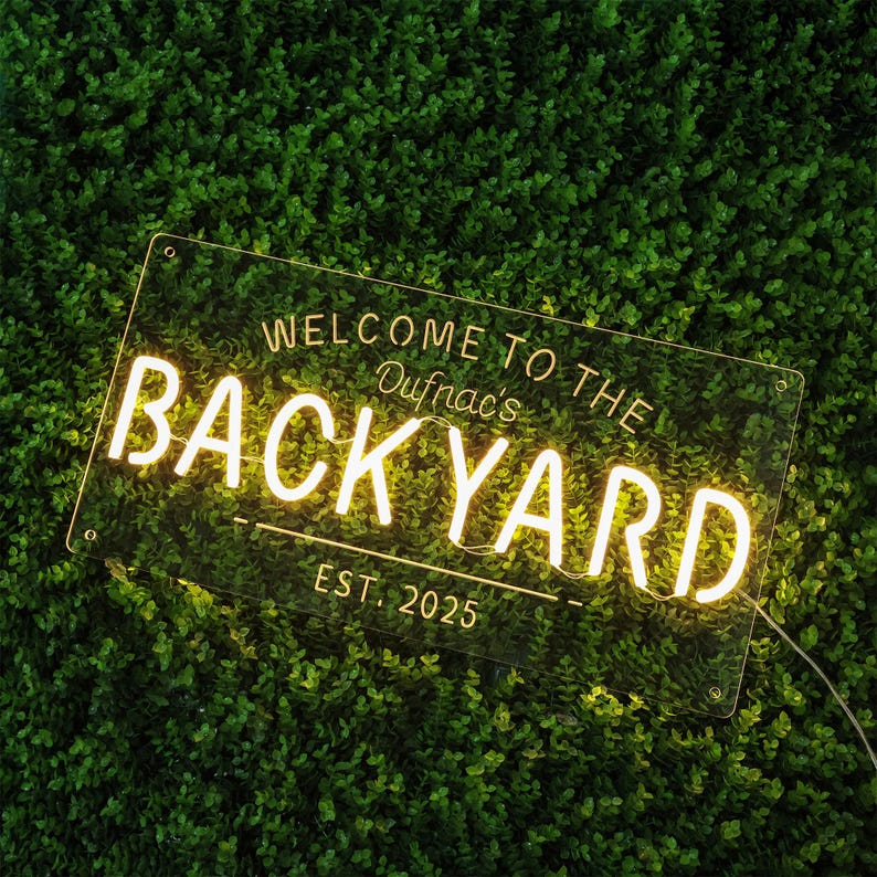 Personalized Backyard Neon Sign,outdoor Backyard Wall Decor Neon Light ...