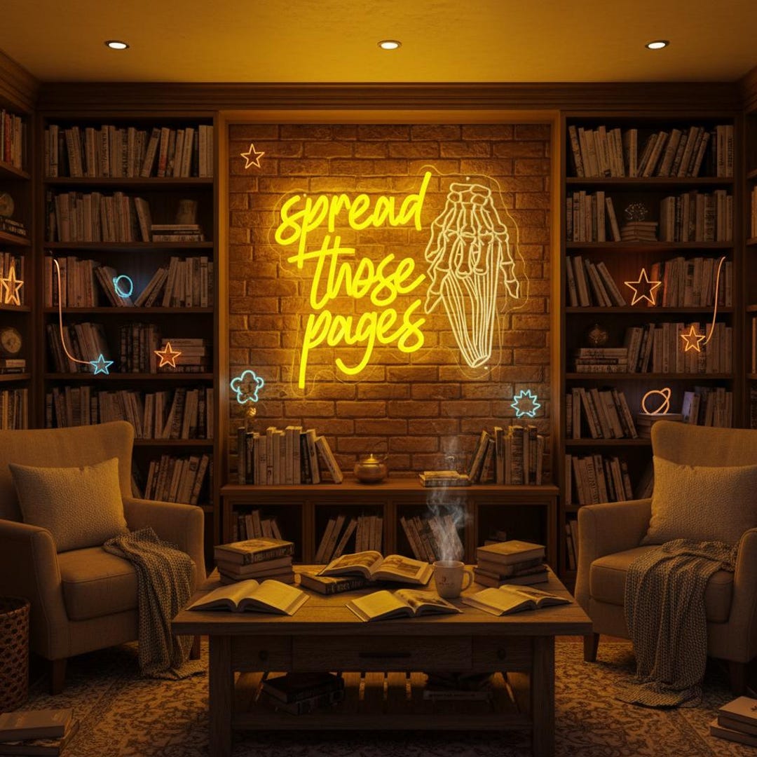Spread Those Pages Neon Sign, Book Lovers Gift, Smutty Wall Art Decor ...