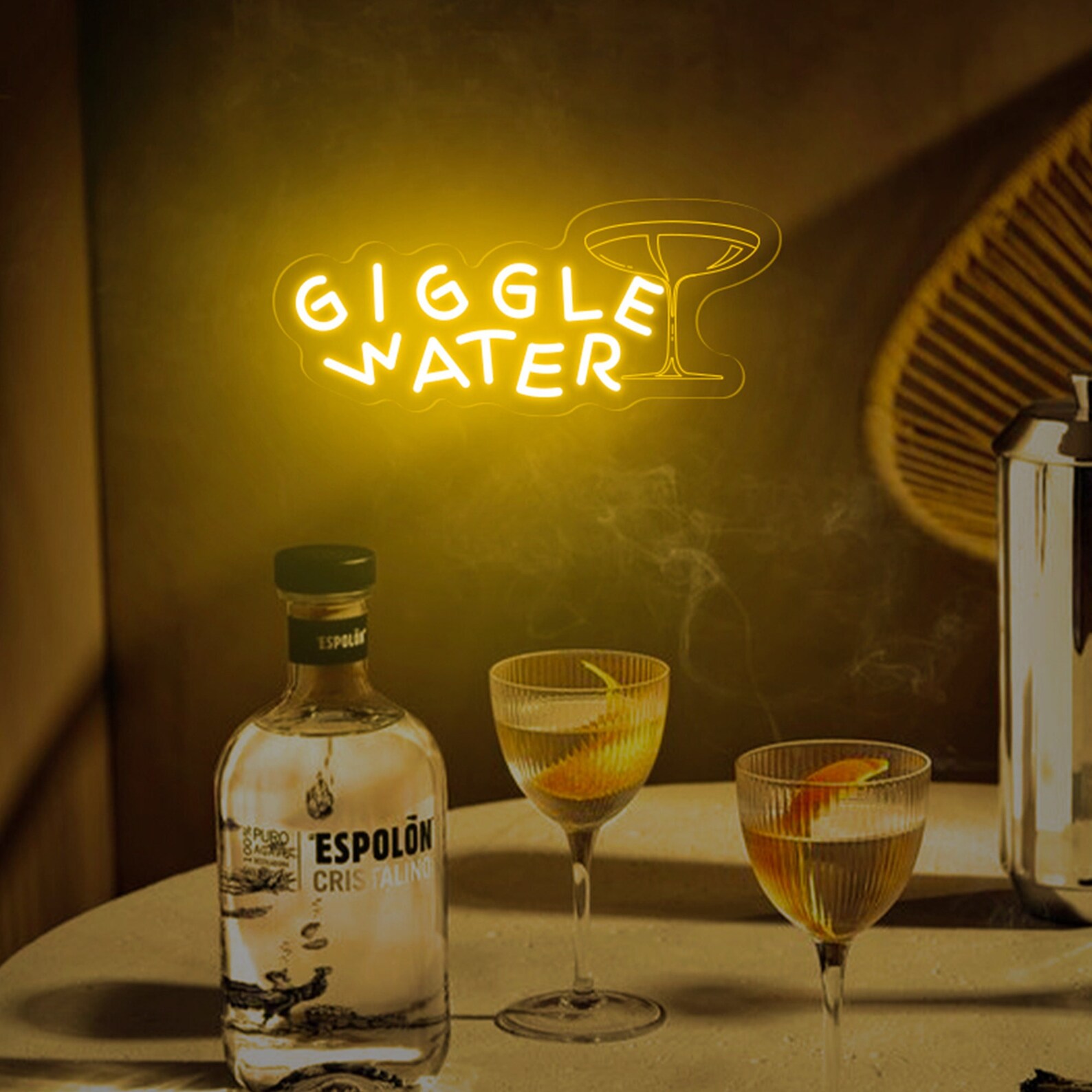 Giggle Water Neon Sign, Bar Cart Decor,martini Wall Art Decor,drink Bar ...