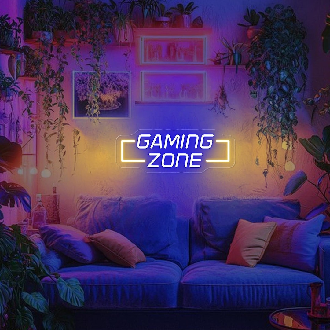 Game Zone Neon Sign, Game Room Neon Sign, Game Room Decor, Gaming Wall ...