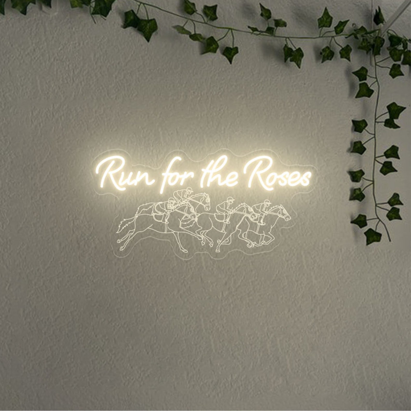 Run for the Roses Neon Sign, Kentucky Derby Racing Decor - Etsy