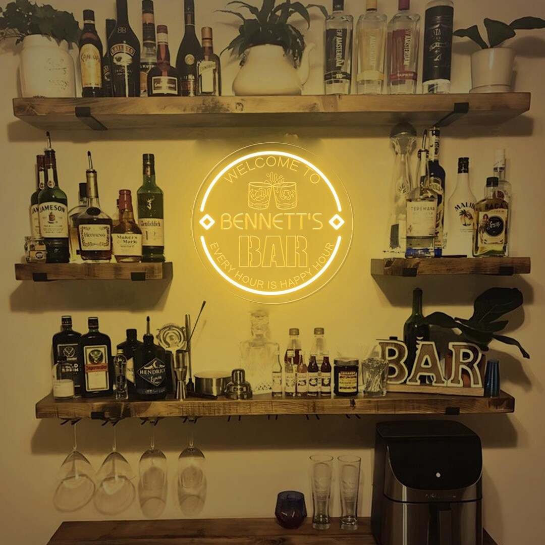 Personalized Bar Neon Sign,custom Bar Neon Sign,whiskey Cocktail ...