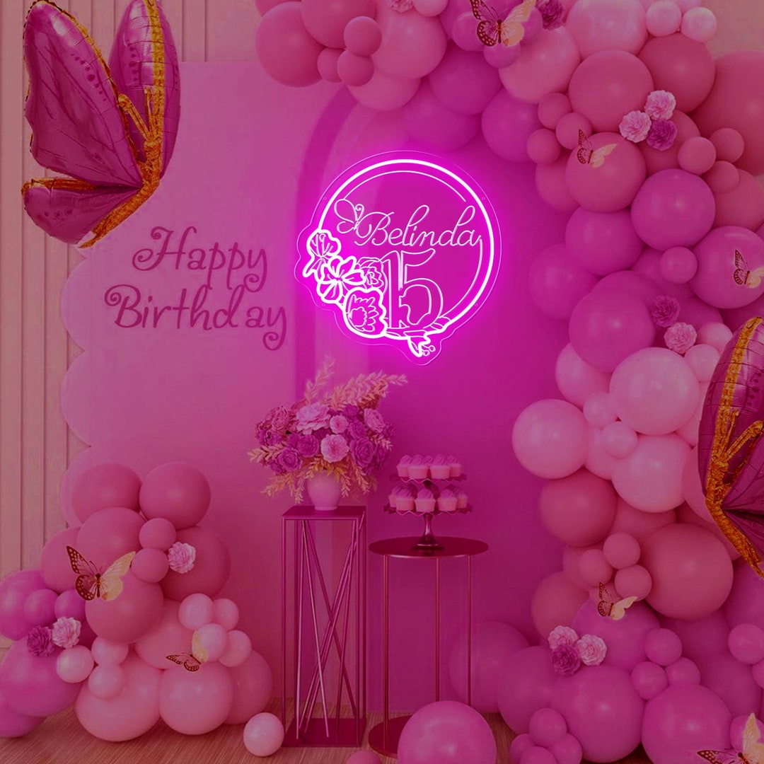 Custom Mis 15 Años Neon Sign, Sweet 15 Quince Party Sign, Custom Name ...