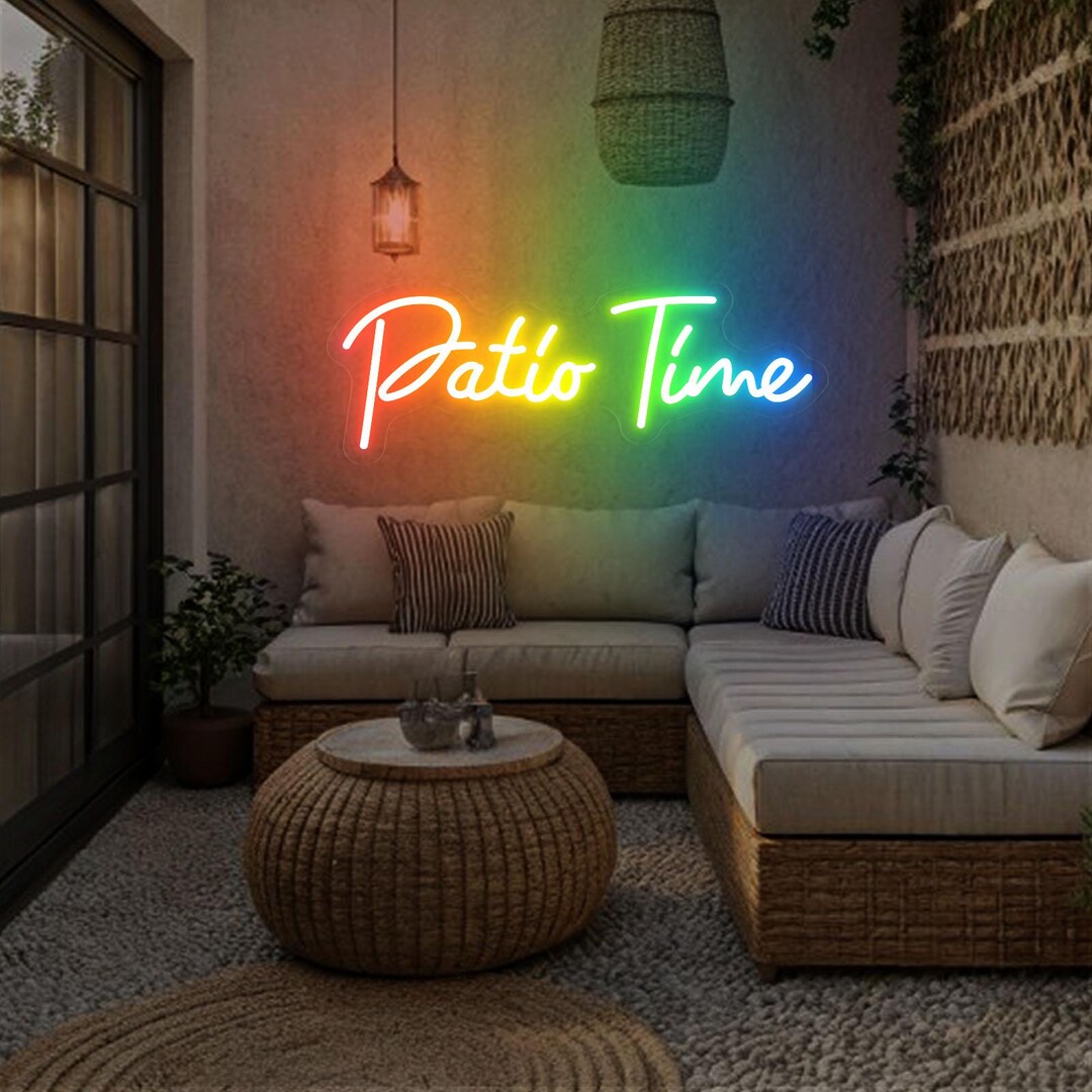 Patio Time Neon Sign,rgb Multicolor Patio Decor,backyard LED Light ...