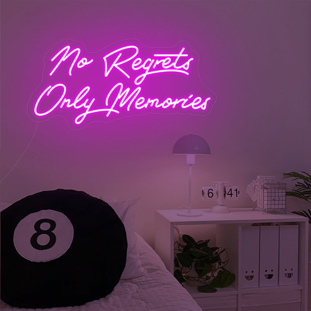 No Regrets Only Memories Neon Sign, Ricciardo Quote Led Light, Formula ...