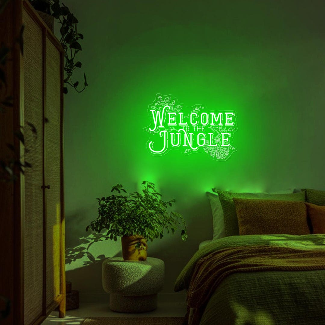 Welcome to the Jungle Neon Sign,neutral Safari Nursery Decor,jungle ...