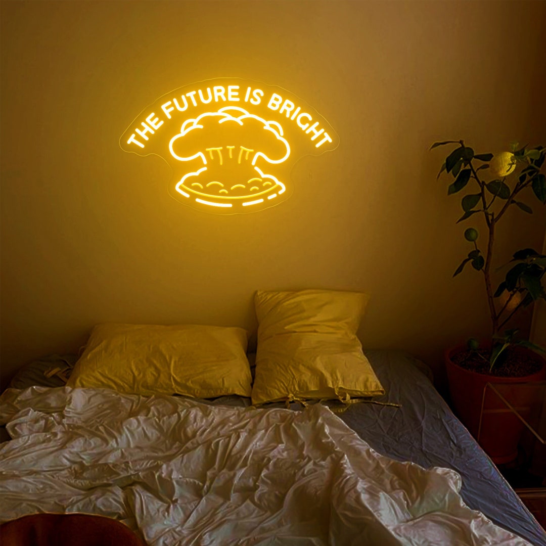Nuclear Bomb Future is Bright Neon Sign, Game Room Wall Decor Sign ...