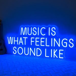Music is What Feelings Sound Like Neon Sign,music Room Wall Decor,music ...
