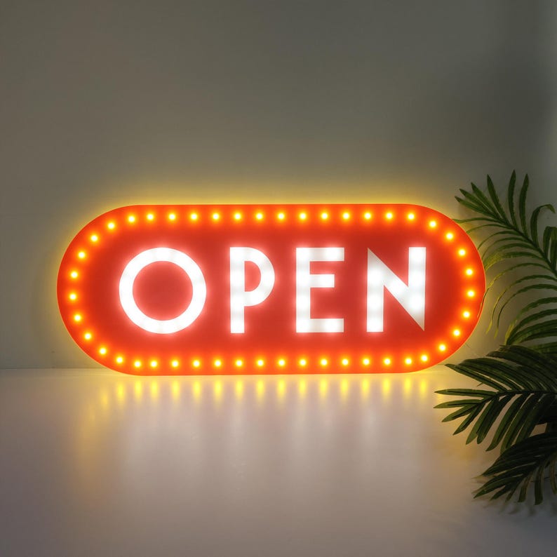 Retro Marquee Open Sign: Restaurant & Bar Decor - Etsy