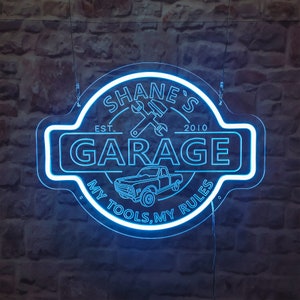 Custom Garage Neon Signs,garage Sign,personalized Light up Garage Signs ...