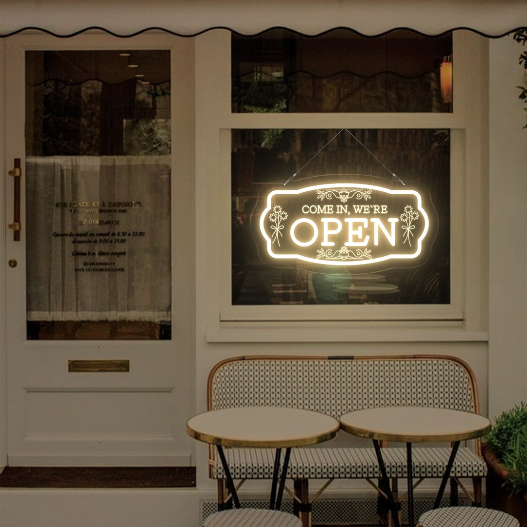 Open Sign for Business Hanging Sign We Are Open Sign Open Neon Sign ...