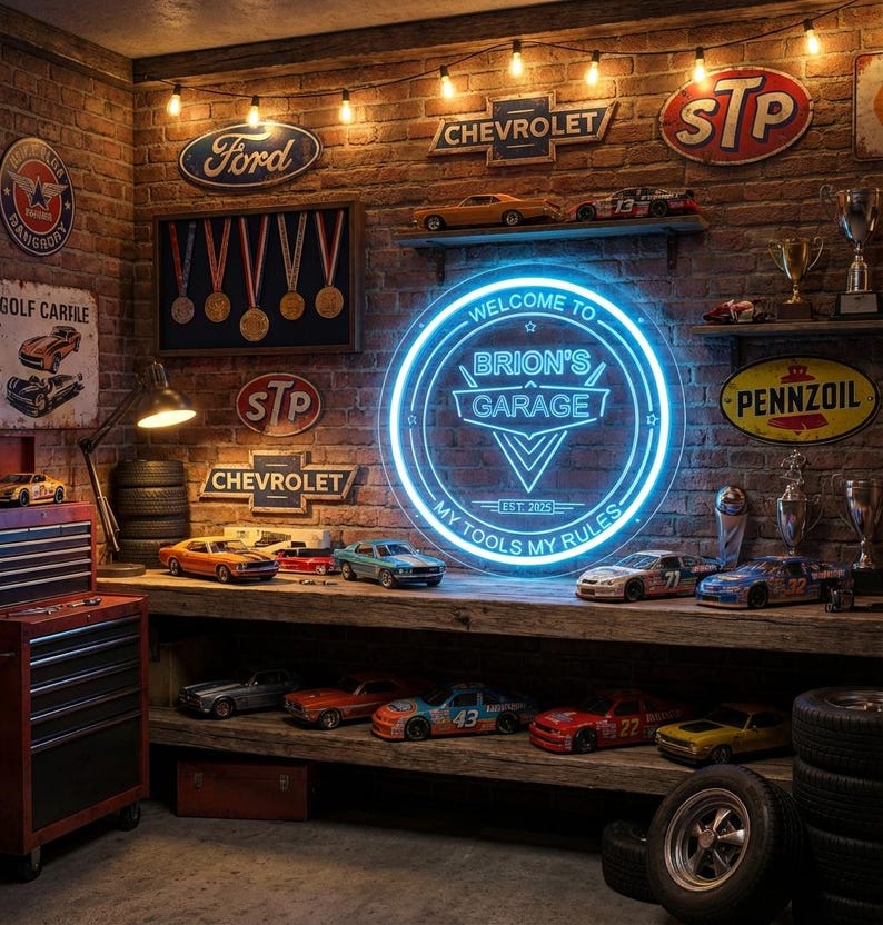 Custom Garage Neon Signs,garage Sign,personalized Light up Man Cave ...