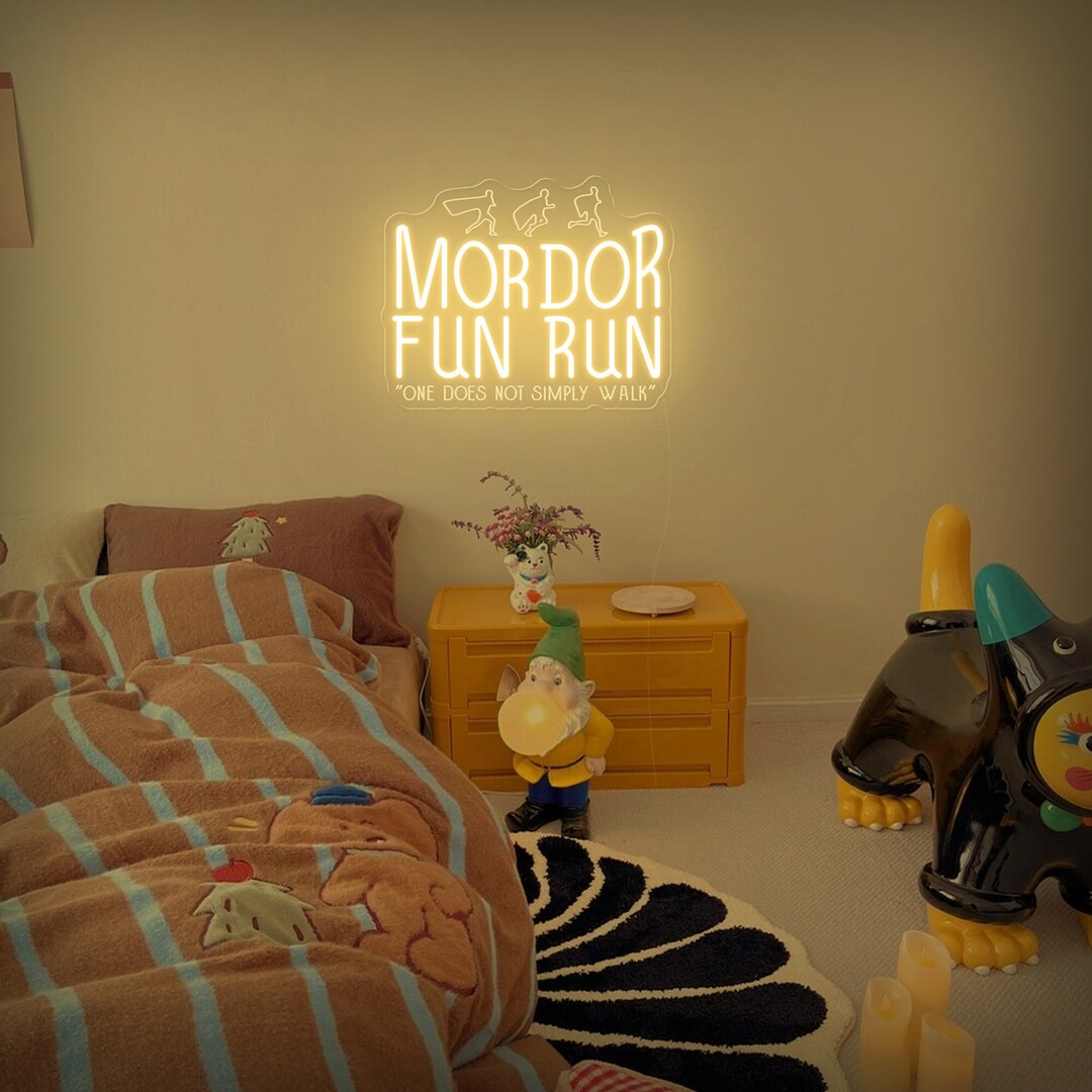Mordor Fun Run Neon Sign, Book Lover Home Wall Art Decor, Gift for LOTR ...